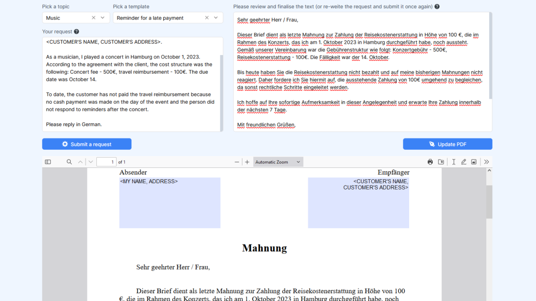 PDF Request Generator | Appsmith Community Portal